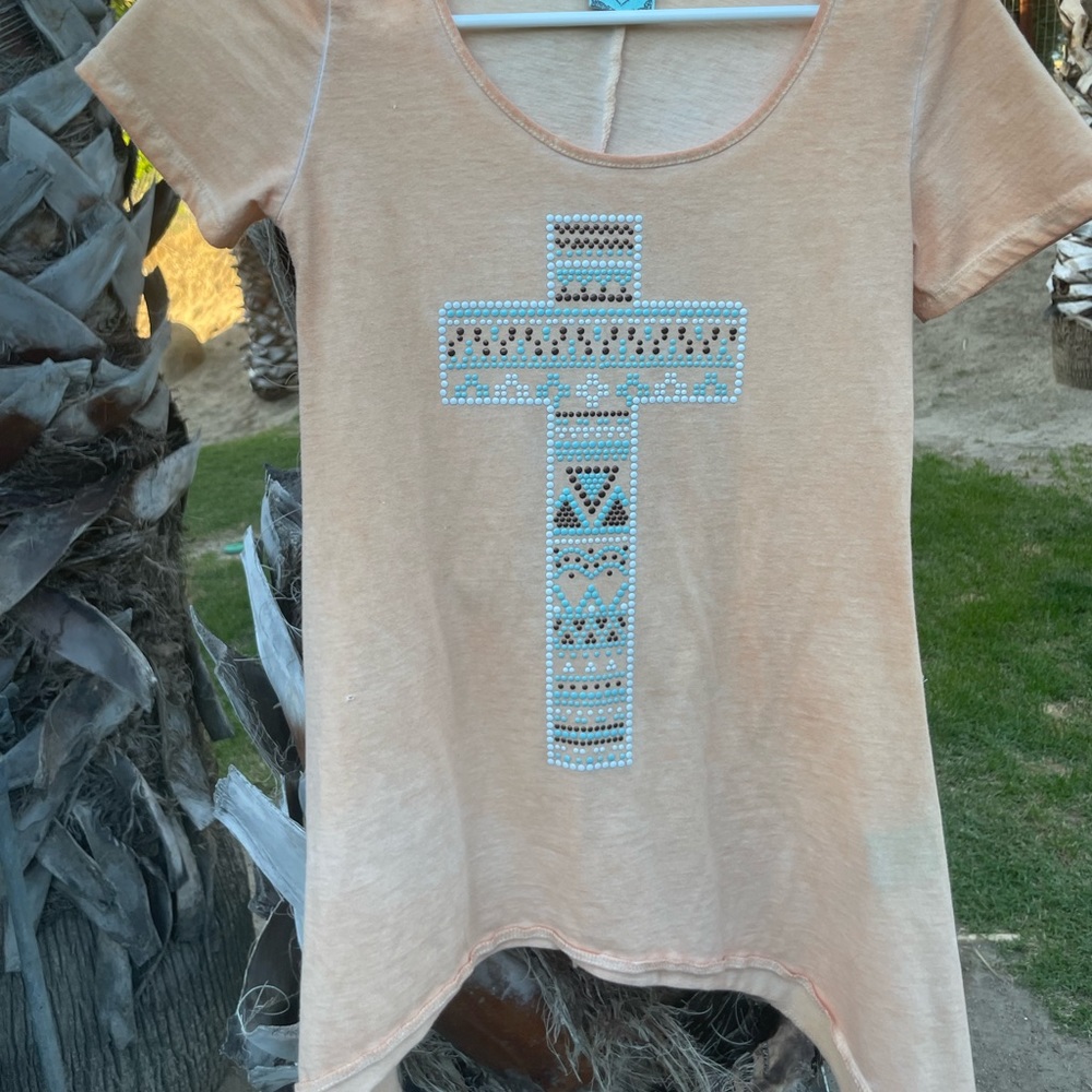 Super Cute Cowgirl Hardware Top. Cross Size Medium/ W… - Gem